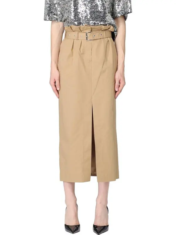 Dries Van Noten Belted Midi Skirt - Beige
