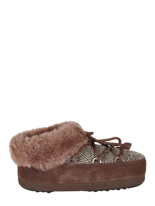 Moon Boot Shearling Trimmed Boots - Cocoa