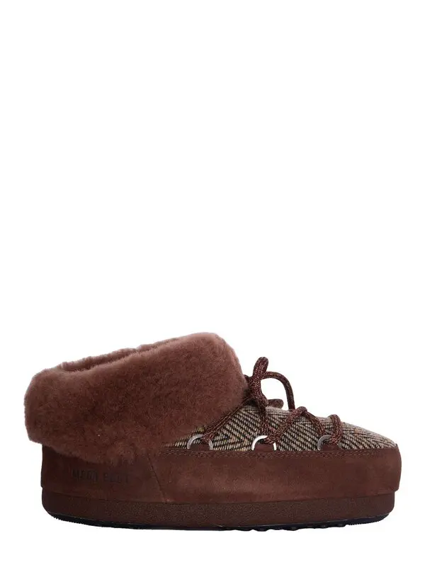 Moon Boot Shearling Trimmed Boots - Cocoa