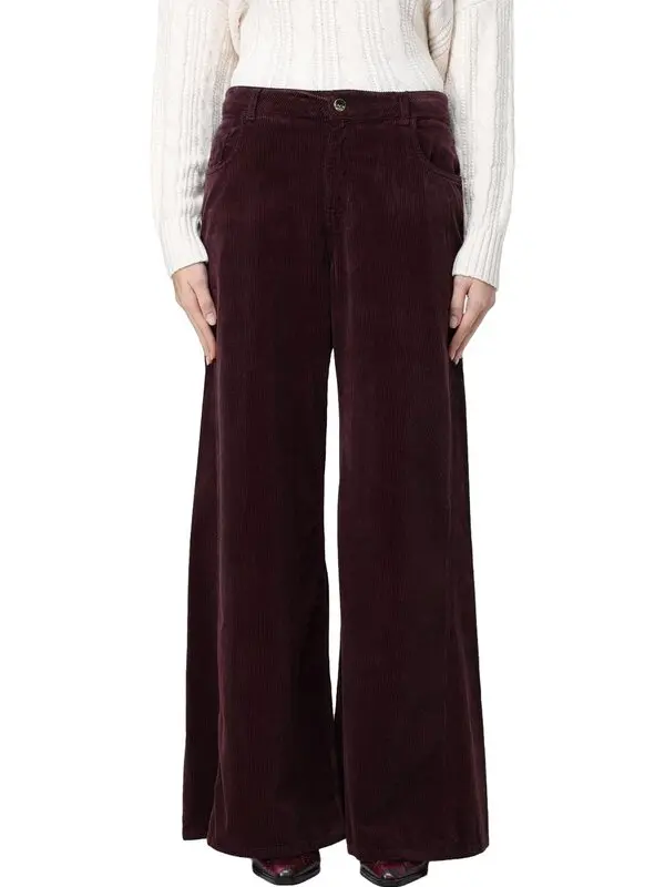 KAOS Wide Leg Trousers - Burgundy