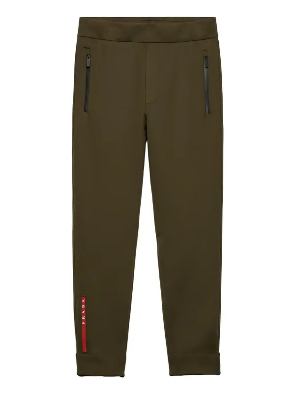 Prada Technical Fabric Jogger With Heat-ealed Taped Eam - Green