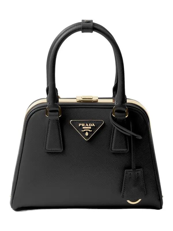 Prada Pyramid Saffiano Leather Mini Bag - Black