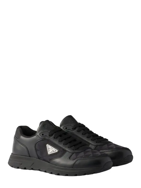 Prada Prax 2.0 Re-nylon And Leather Sneakers - Black