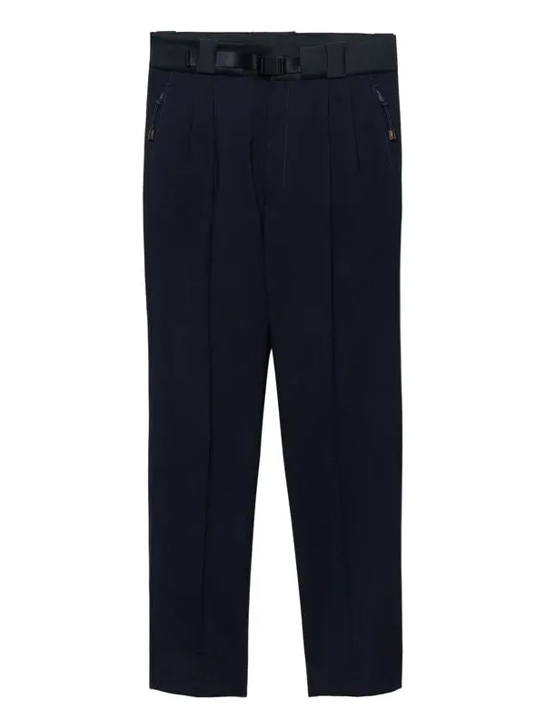 Prada Wool Pants With Technical Details - Blue