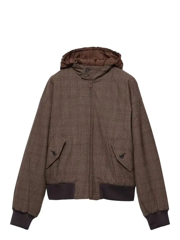 Prada Hooded Wool Jacket - Tobacco