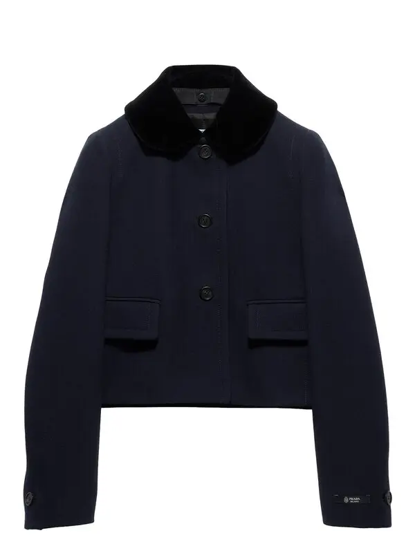 Prada Single-breasted Natté Fabric Jacket - Blue
