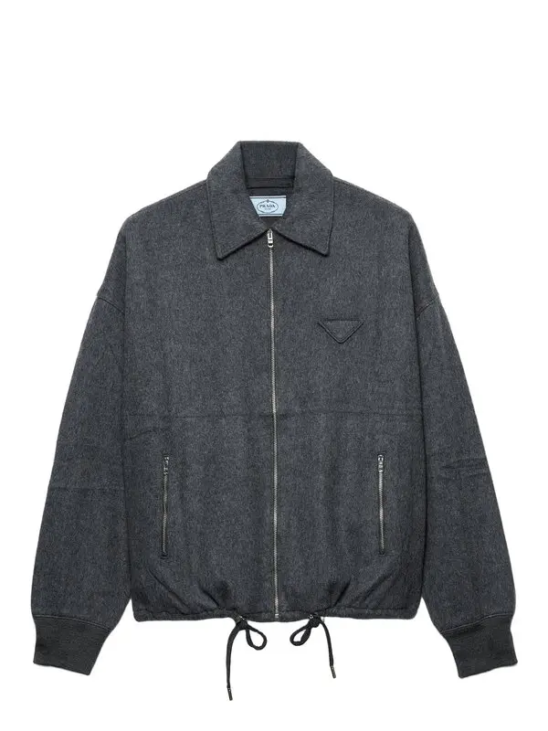 Prada Wool And Cashmere Blouson Jacket - Slate Gray