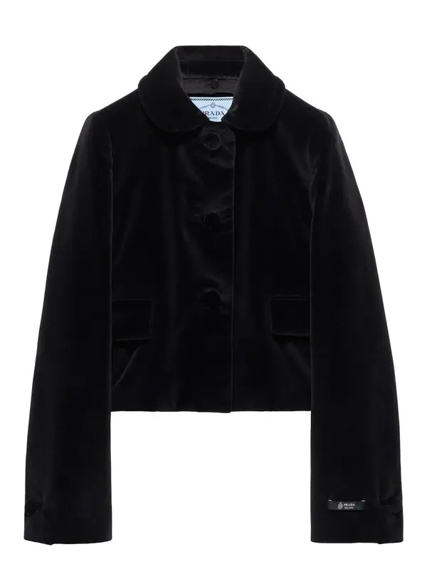 Prada Single-breasted Velvet Jacket - Black