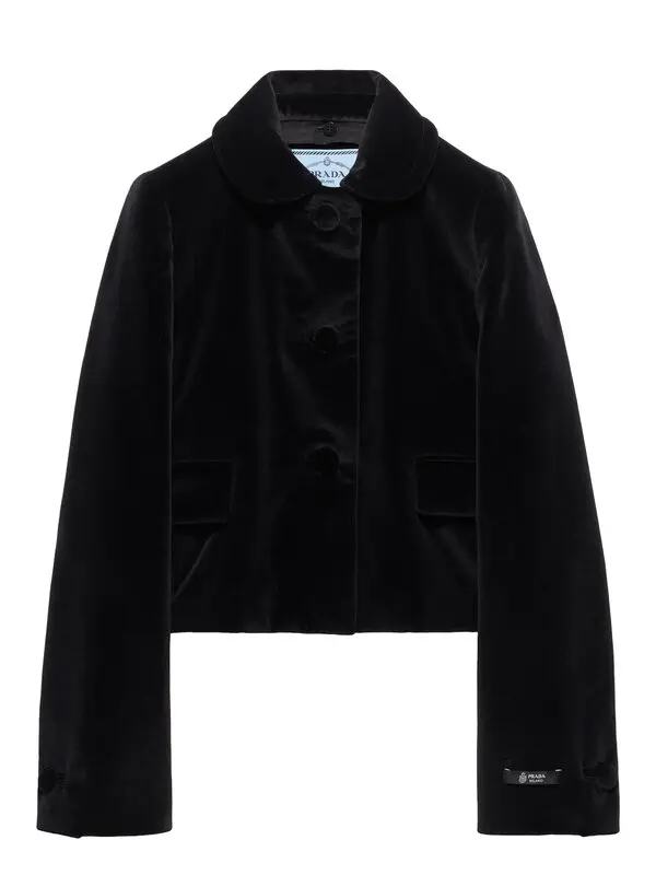 Prada Single-breasted Velvet Jacket - Black