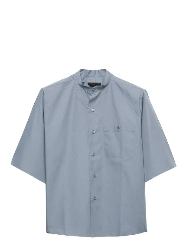 Prada Short-sleeved Cotton Blend Shirt - Aviation Blue
