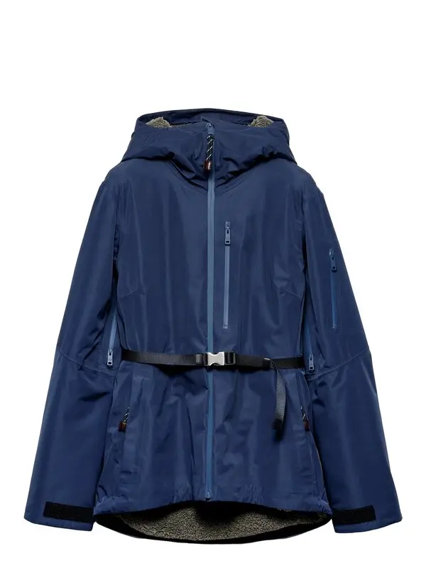 Prada Technical Fabric Blouson Jacket With Hood - Blue