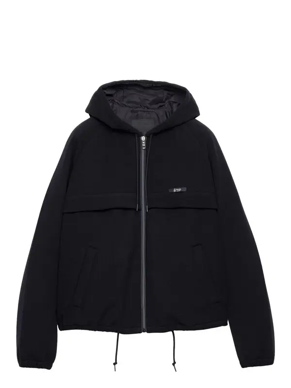 Prada Hooded Technical Fabric Blouson Jacket - Black