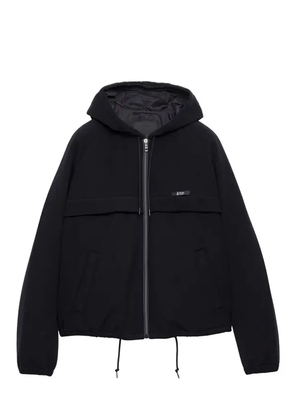 Prada Hooded Technical Fabric Blouson Jacket - Black