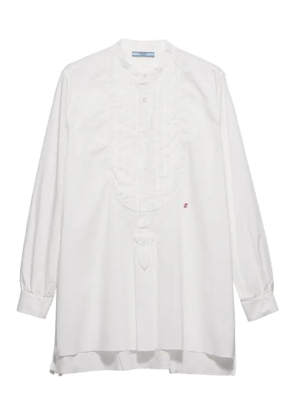 Prada Embroidered Cotton Shirt - White