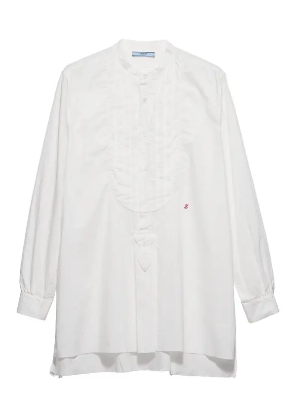 Prada Embroidered Cotton Shirt - White