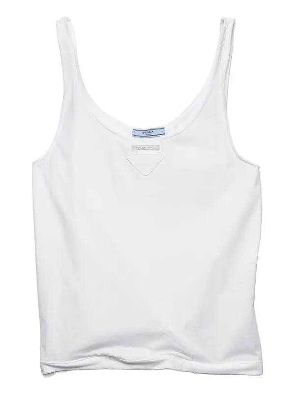 Prada Cotton Jersey Tank Top - White