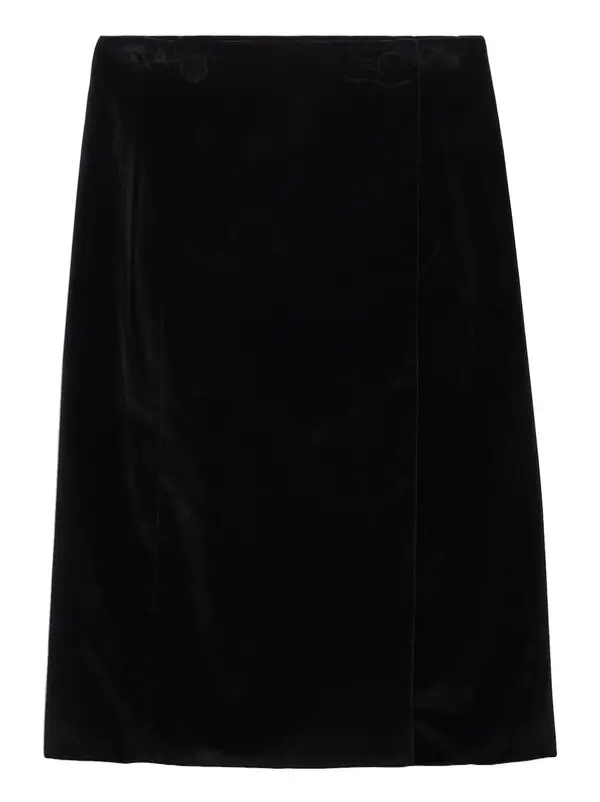 Prada Velvet Pencil Midi-skirt - Black