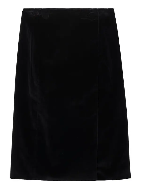 Prada Velvet Pencil Midi-skirt - Black