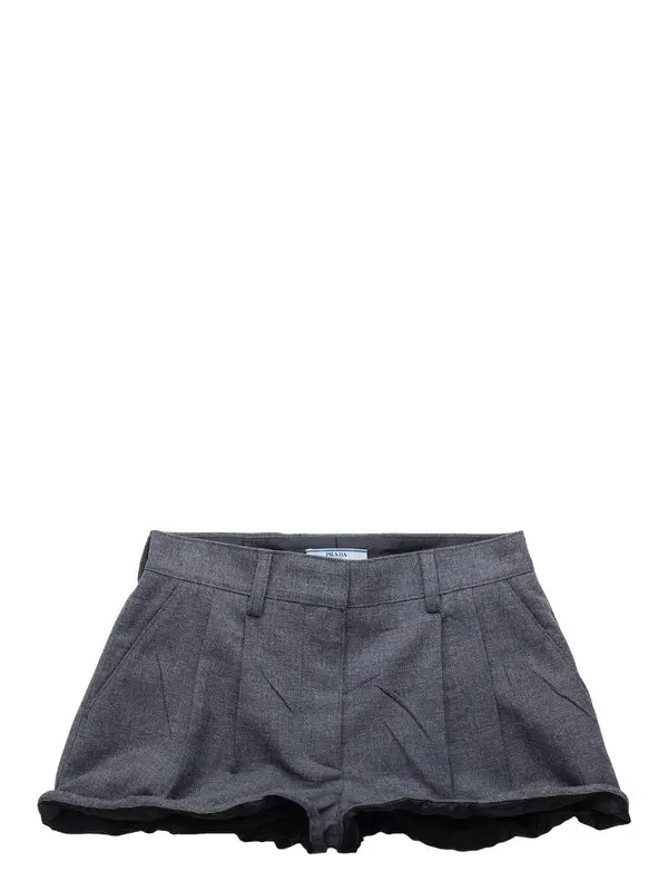 Prada Grisaille And Antiqued Satin Shorts - Grey