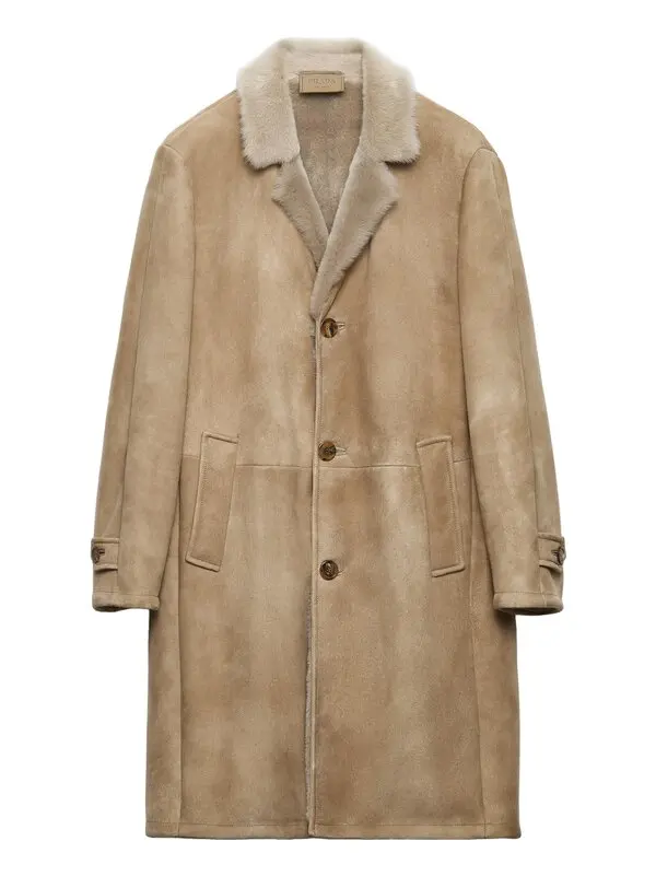 Prada Shearling Coat - Pumice Stone