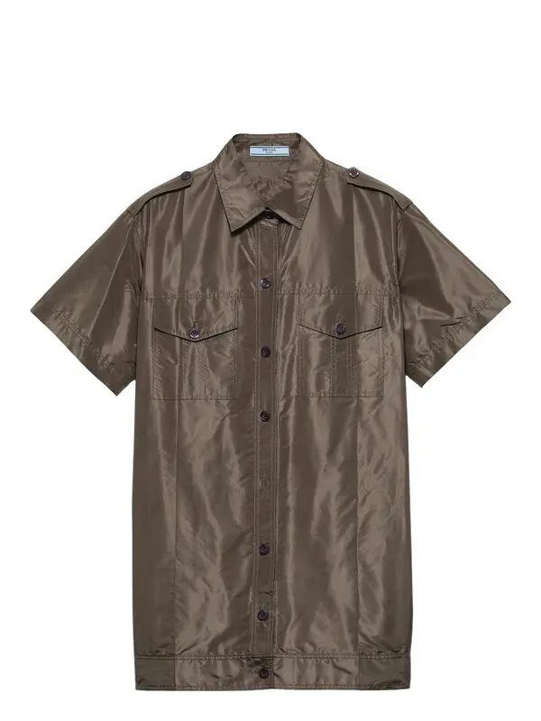 Prada Short-sleeved Taffeta Shirt - Green