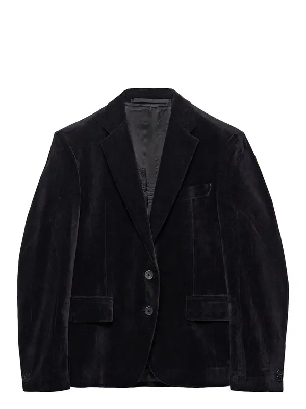 Prada Single-breasted Velvet Jacket - Black