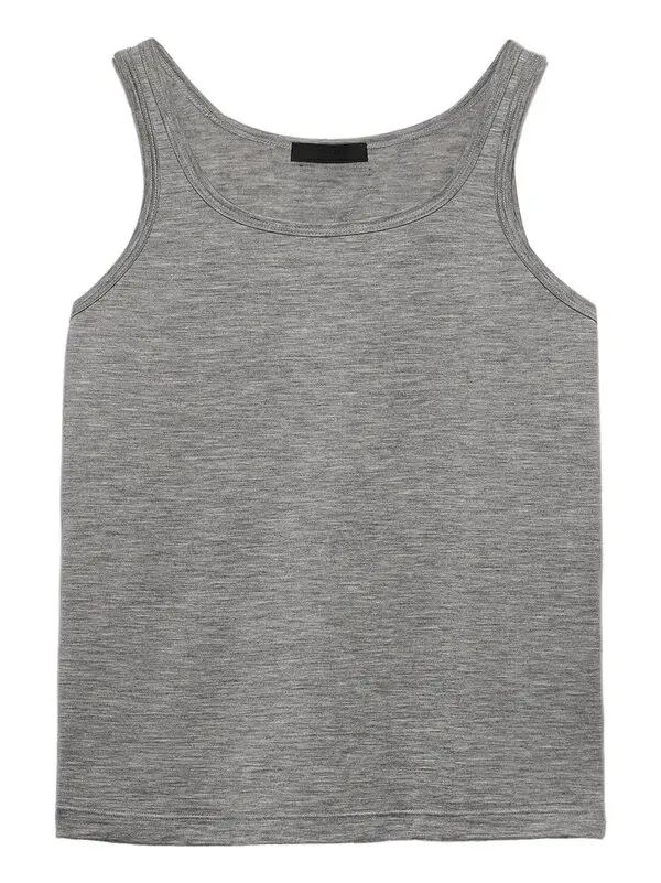 Prada Cahmere And Ilk Tank Top - Grey