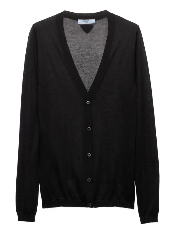 Prada Cashmere And Silk Cardigan - Black