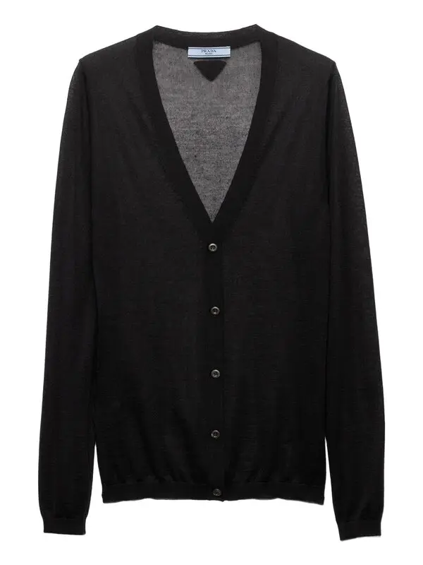 Prada Cashmere And Silk Cardigan - Black