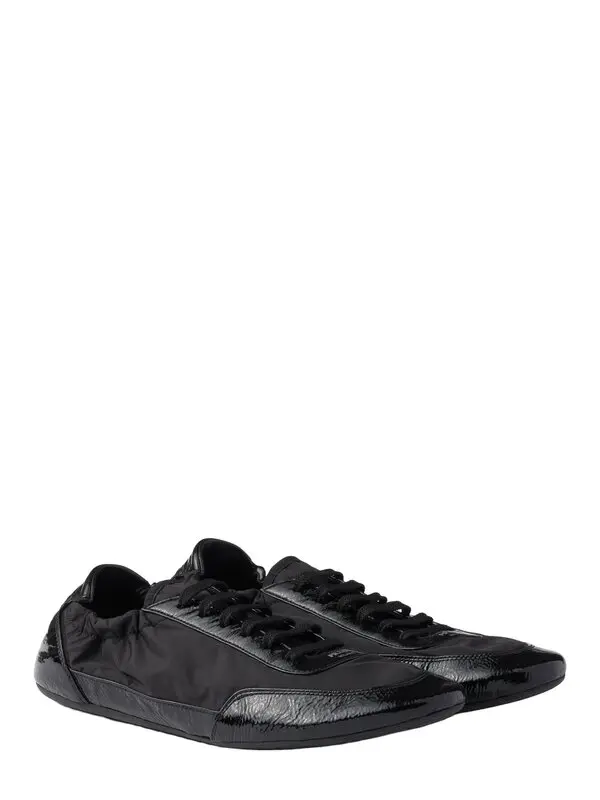 Prada Collapse Re-nylon And Leather Sneakers - Black