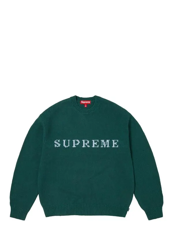 Supreme Contrast Logo Sweater - Green