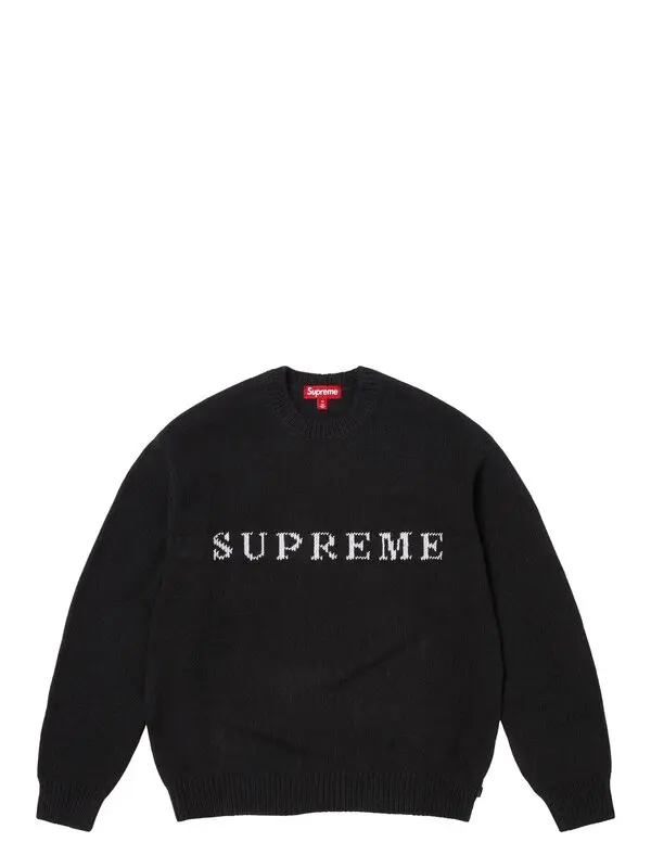 Supreme Contrast Logo Sweater - Black