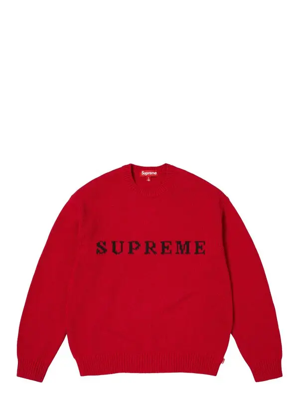 Supreme Contrast Logo Sweater - Red