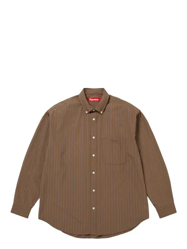 Supreme Pinstripe Shirt - Brown