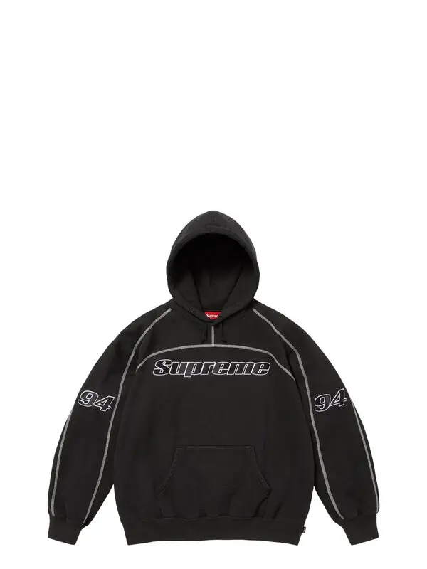 Supreme Overlock Hooded Sweatshirt - Black