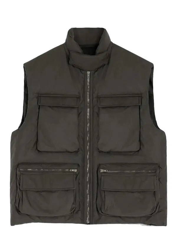 LEMAIRE Wadded Gilet With Pockets - Brown
