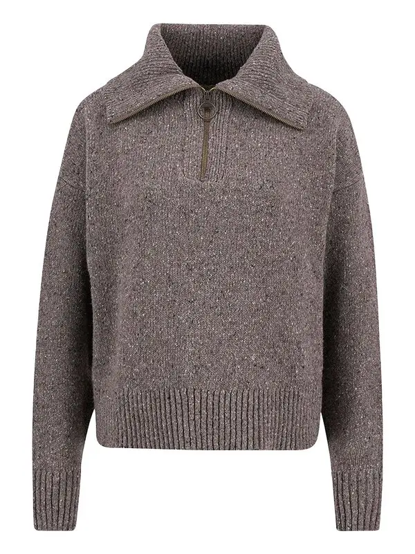 Barbour Lavensdale Half Zip Knitted Jumper - Tan