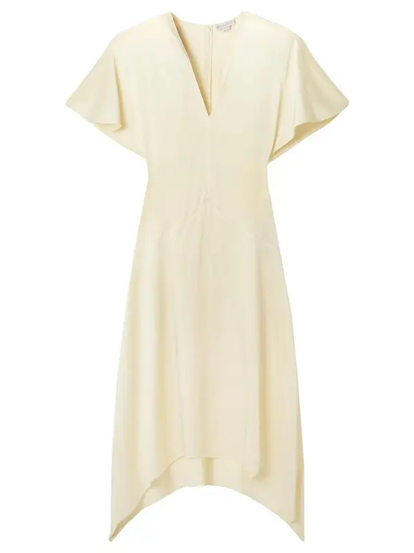 Stella McCartney Paneled Hammered-satin Midi Dress - Neutrals