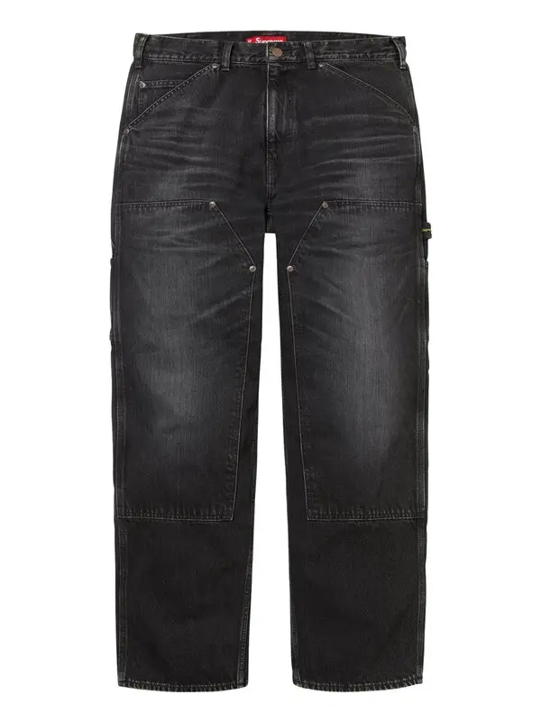 Supreme Worn Double Knee Denim Painter Jean - Black