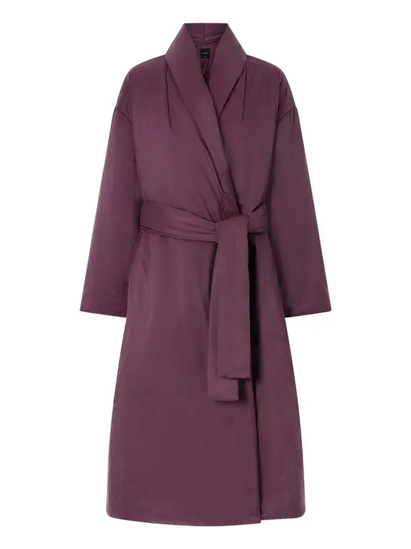 LESET Bo Belted Padded Shell Coat - Burgundy