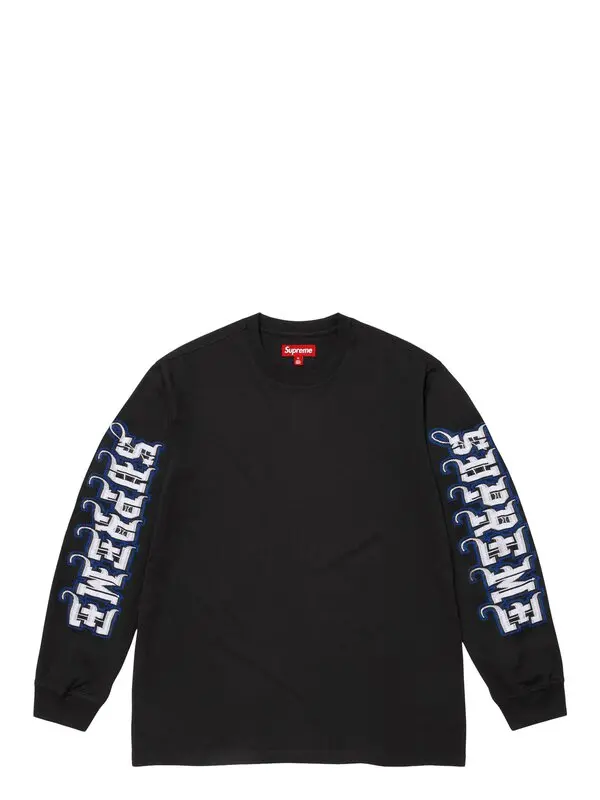 Supreme Intarsia Sleeve Long-sleeve Top - Black