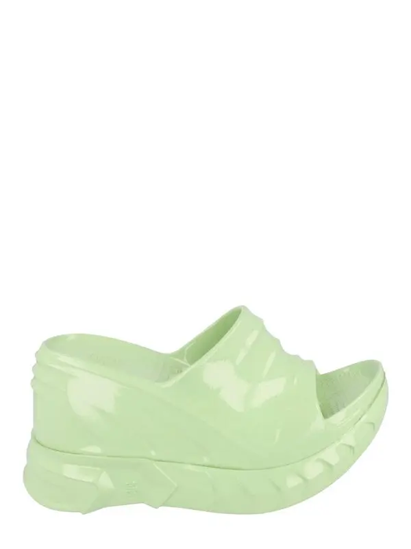 Givenchy Marshmallow Wedge Slides - Green