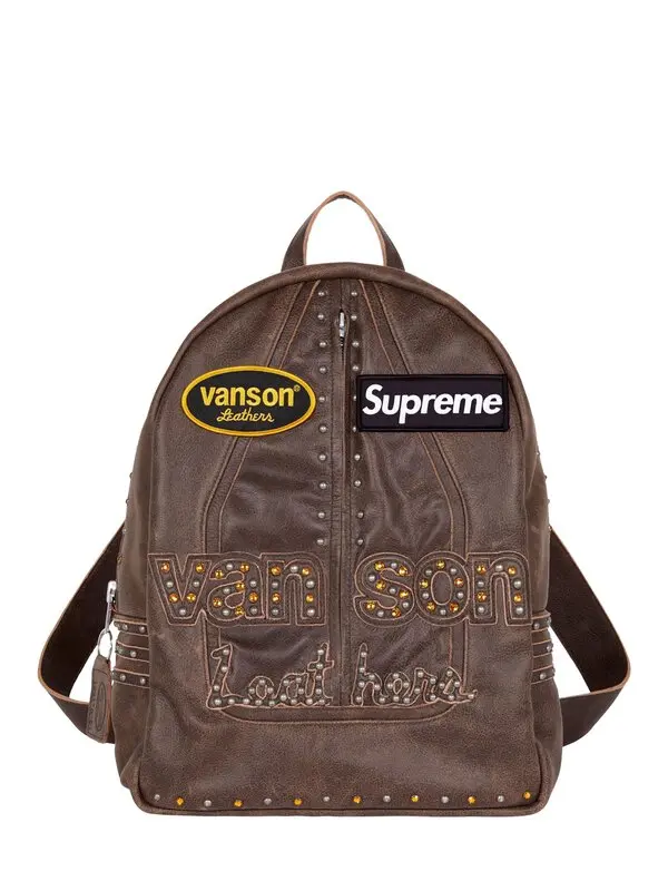 Supreme X Vanson Leathers X B.b. Simon Backpack - Brown