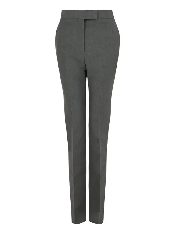 FERRAGAMO Straight Leg Wool Trousers - Grey