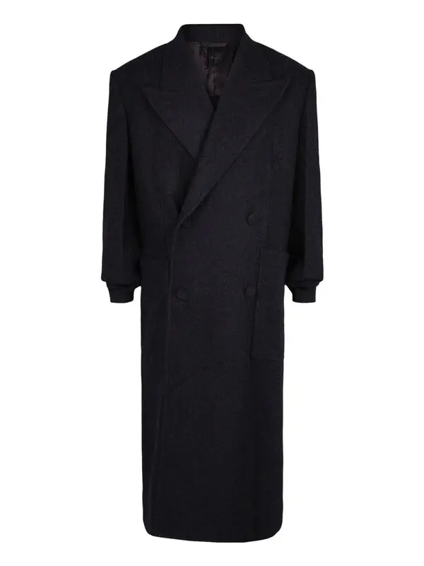 Givenchy Double-breasted Herringbone Overcoat - Purple
