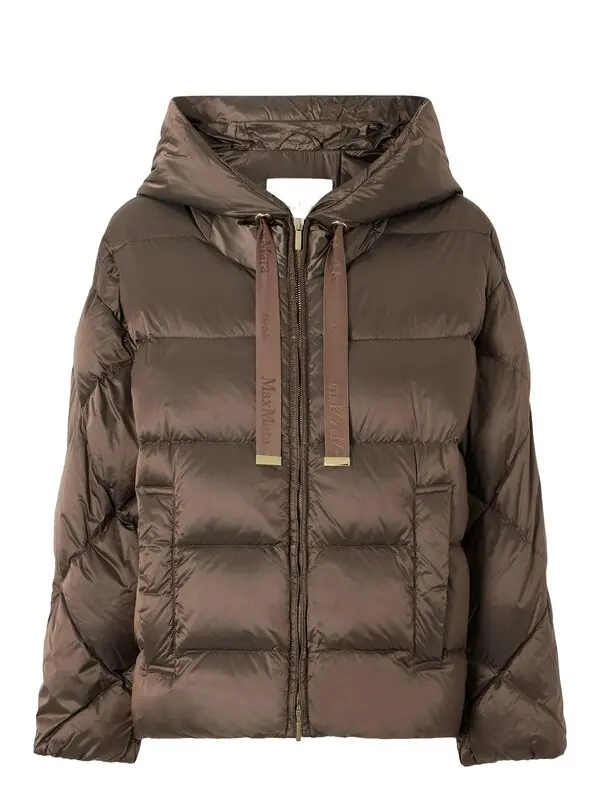 Max Mara The Cube Hooded Quilted Down Jacket - Brown