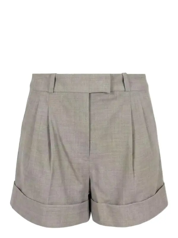 Rag & Bone Neila Pleated Cuffed Shorts - Grey