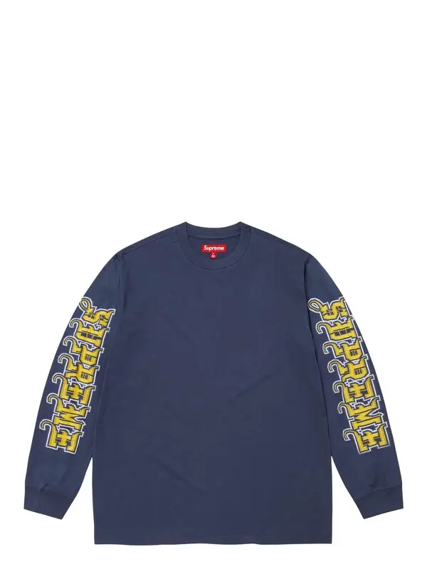 Supreme Intarsia Sleeve Long-sleeve Top - Blue