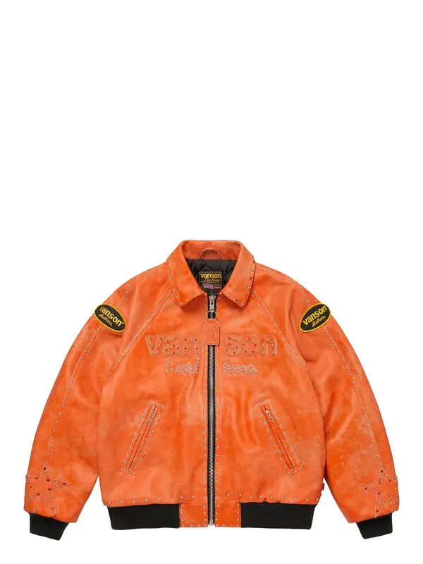 Supreme X Vanson Leathers X B.b. Simon Jacket - Orange