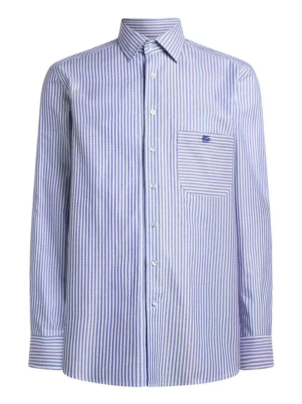 Etro Striped Cotton Shirt - Blue
